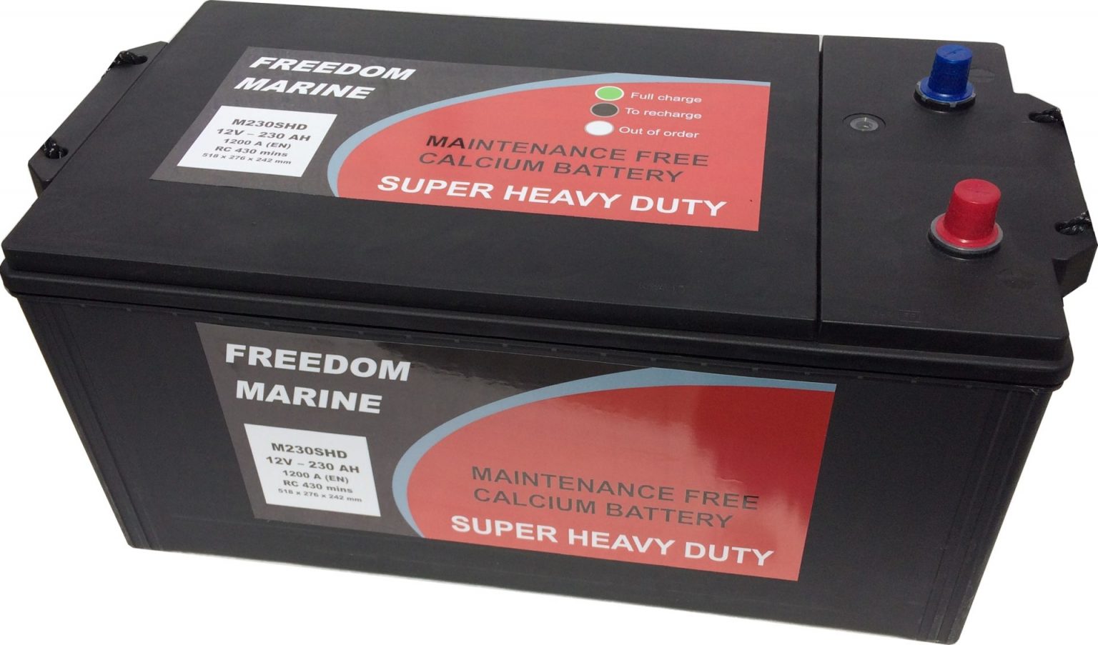 Batterie Marine Calcium Dual service et démarrage 12v 230ah FREEDOM ...